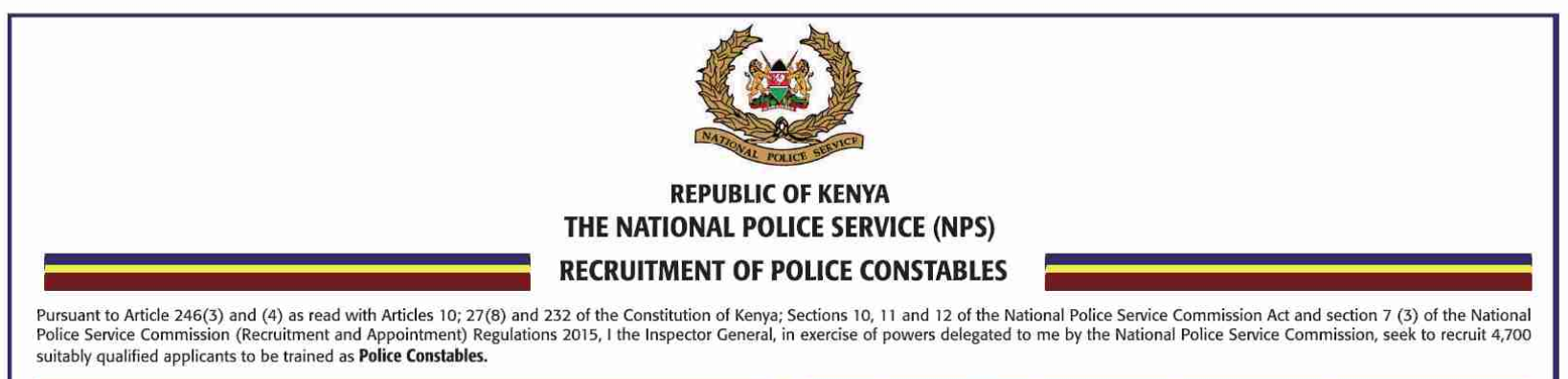 Kenya Police Jobs 2025 | Kenya Police Recruitment Dates & Centres Jobs